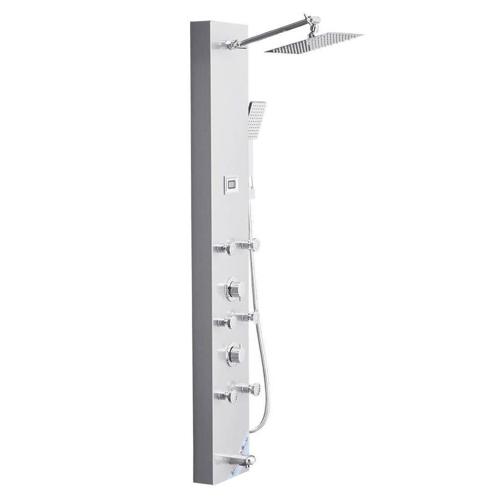 SKYSHALO Shower Panel Tower System, Rainfall Shower Head, LED, 49 in ...