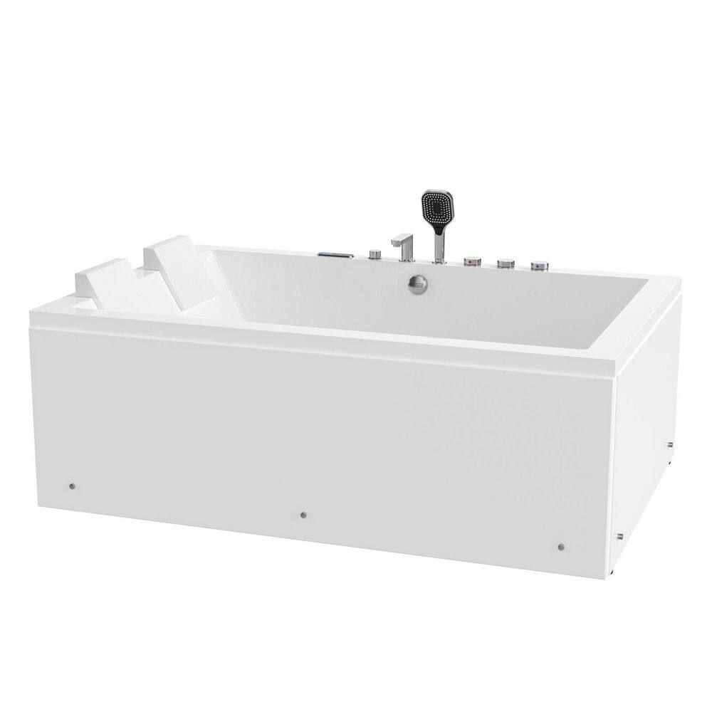 Empava 71 in. x 47 in. Alcove Whirlpool Air Combination Bathtub ...