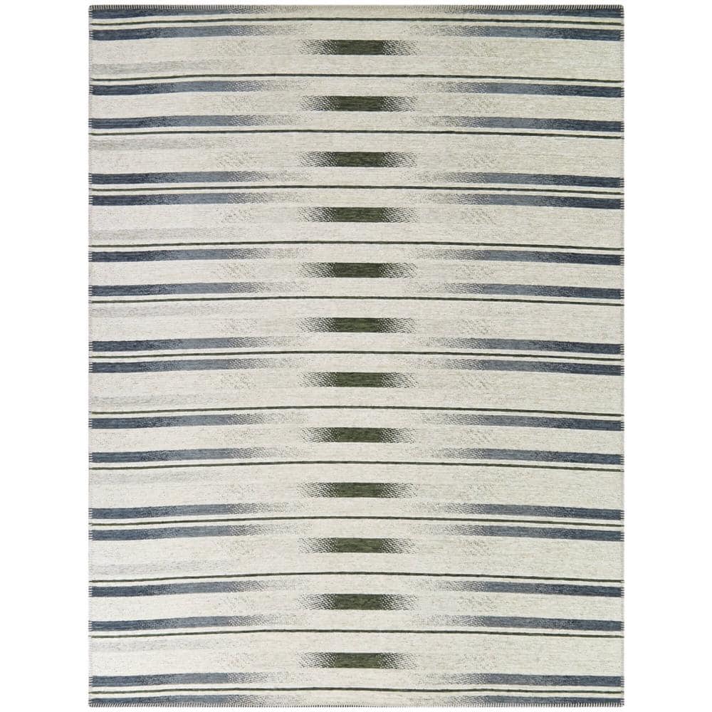 BALTA Mistral Blue 5 ft. x 7 ft. Striped Area Rug 3120661 - The Home Depot