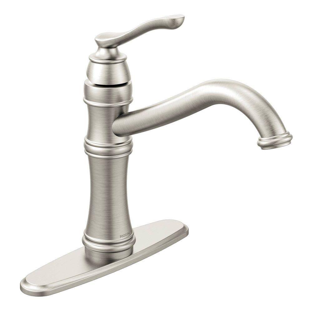 MOEN Belfield Single-Handle Standard Kitchen Faucet in Spot Resist ...