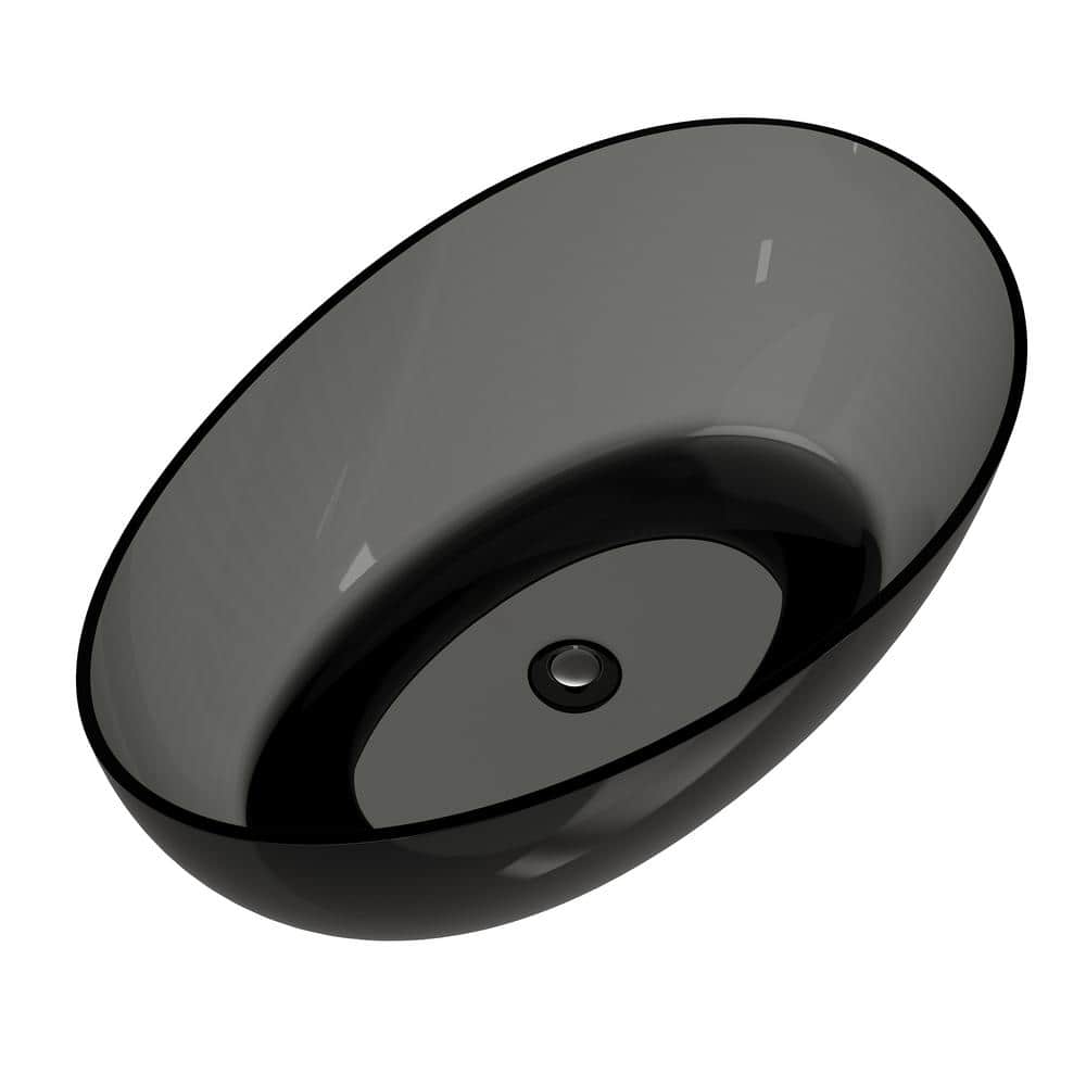 Boyel Living Modern 63 in. x 37 in. Soaking Transparent Resin Bathtub ...