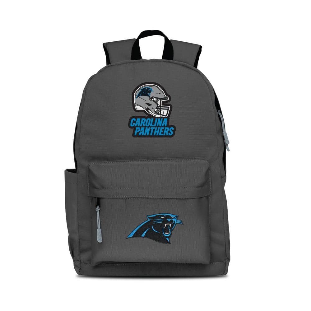 Mojo 17 in. Gray Carolina Panthers 2-Logo Campus Laptop Backpack ...