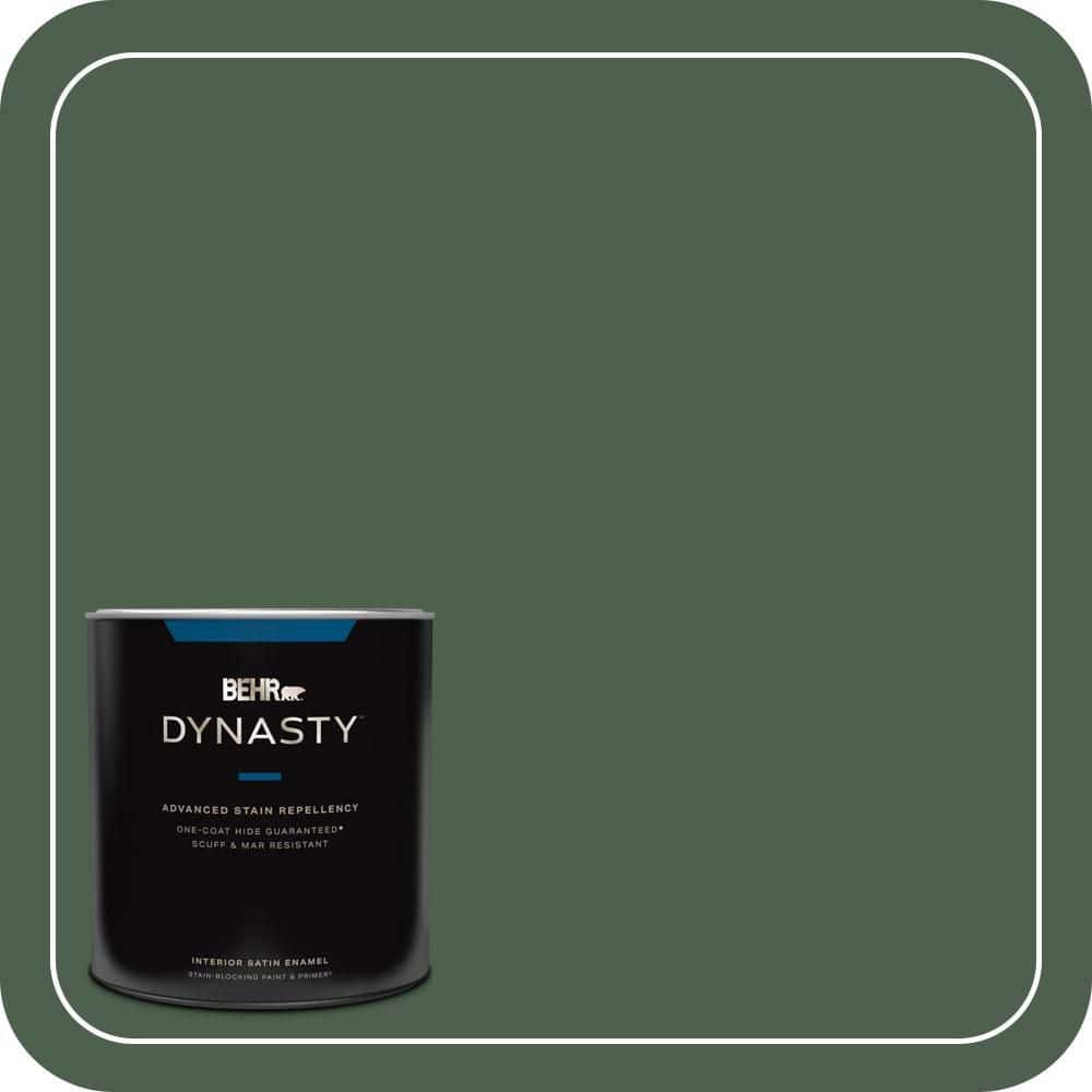 BEHR DYNASTY 1 qt. #450F-7 Hampton Green Satin Enamel Interior Stain ...