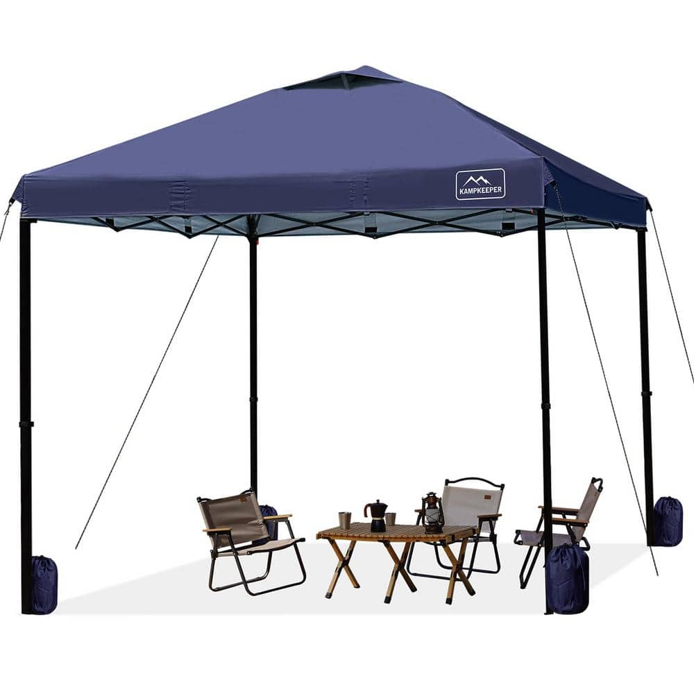 10 ft. x 10 ft. Pop Up Commercial Canopy Tent Waterproof Shade with Adjustable Legs, Air Vent ...