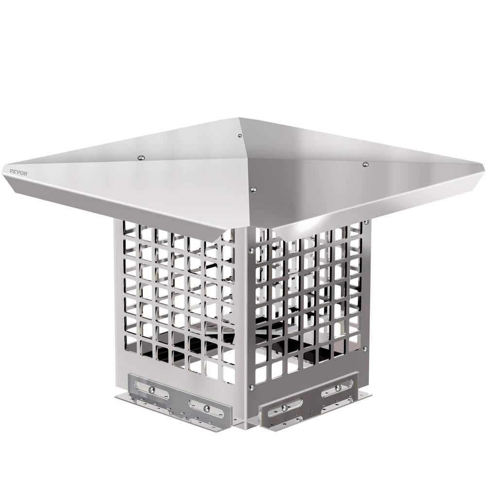 VEVOR Chimney Cap 8 in. x 8 in. Flue Caps 304 Stainless Steel Fireplace ...