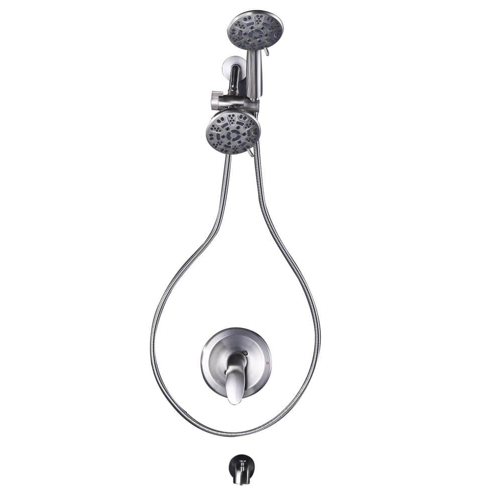 AVITAS Single Handle 7-Spray Tub and Shower Faucet 1.8 GPM in Brushed ...