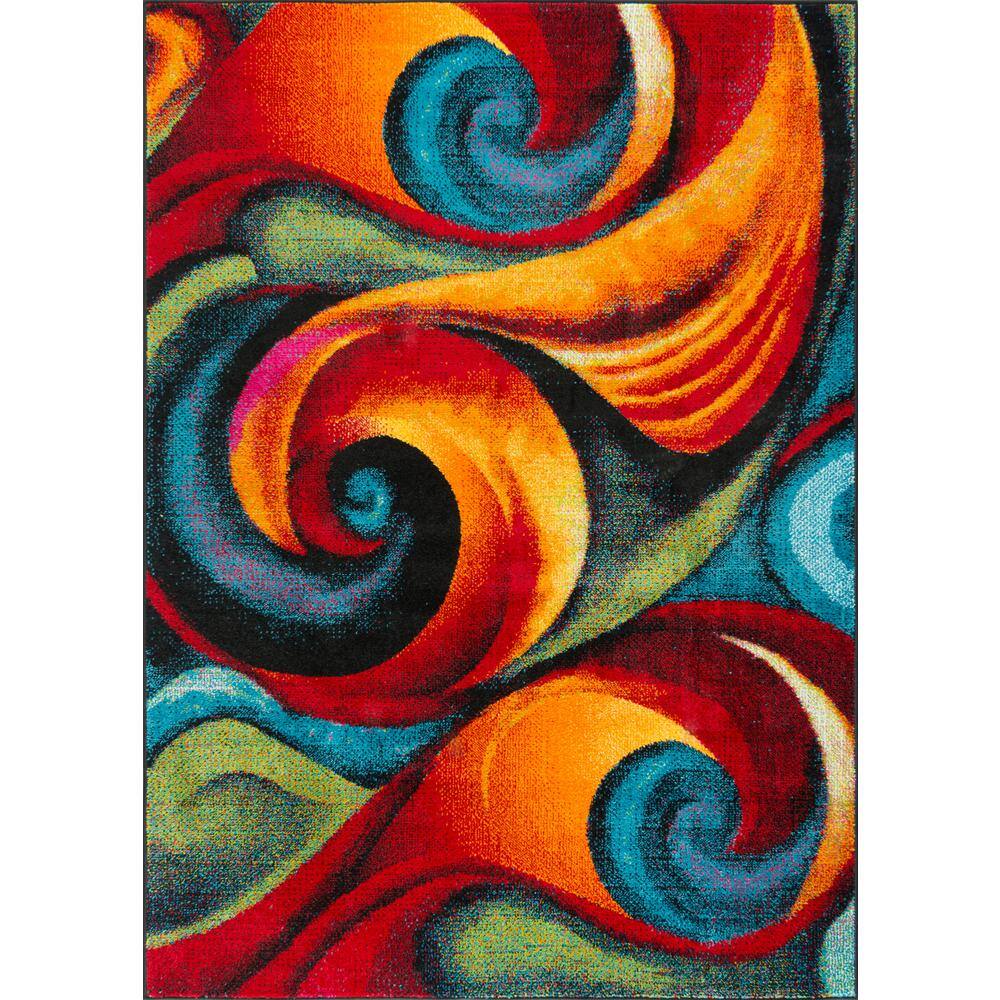 Tayse Rugs Symphony Abstract Multi-Color 2 ft. x 3 ft. Indoor Area Rug ...