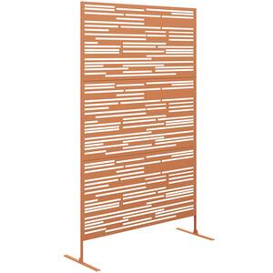 Outsunny 6.5FT Metal Outdoor Privacy Screen with Stand and Ground ...