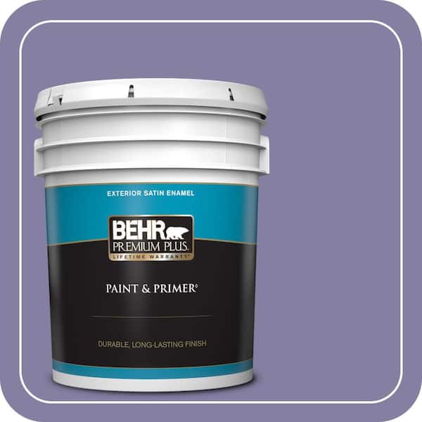 BEHR PREMIUM PLUS 5 gal. #640D-6 Chinese Violet Satin Enamel Exterior ...
