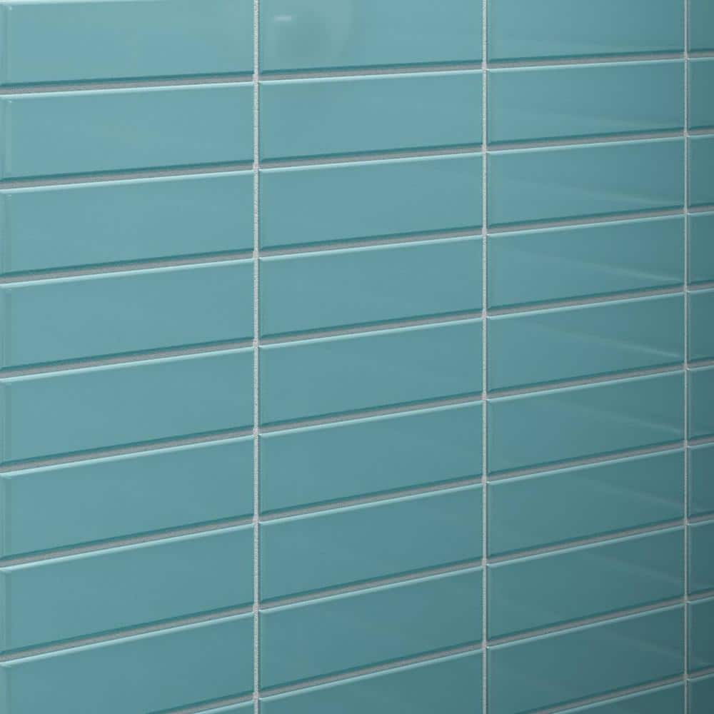 CRUZ BAY STUDIO 2in. x8in. Skyline Gloss Glass Subway Tile Sample ...