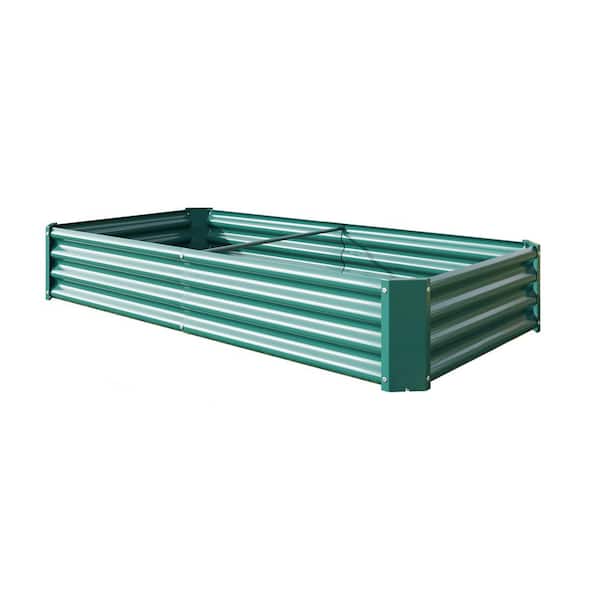 Outdoor Green Metal Raised Garden Bed Kit, Raised Bed for Flower ...
