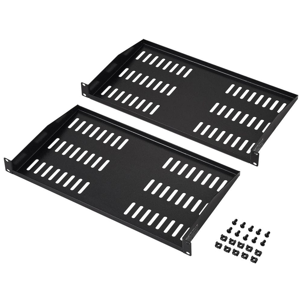 SKYSHALO 2-Pieces 1U Server Rack Shelf 19x1.7x10" Household Shelving ...