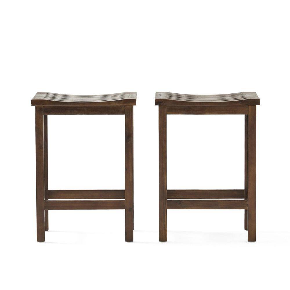 Mahogany Brown Wood Outdoor Bar Stool for Patio Backyard Garden and ...