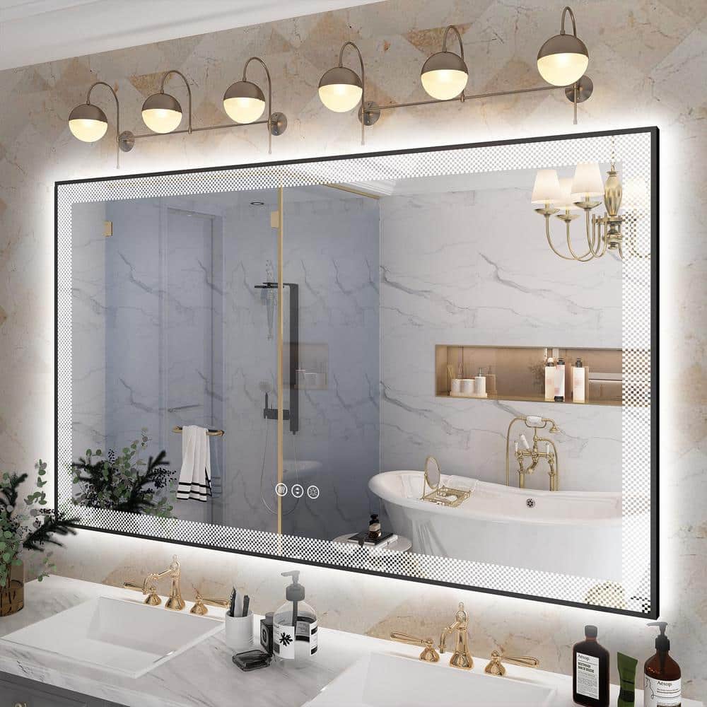 Apmir 60 in. W x 36 in. H Rectangular Framed Checkerboard LED Lighted ...