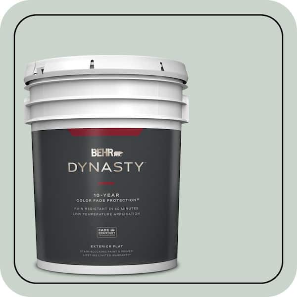 BEHR DYNASTY 5 gal. #460E-2 Valley Mist Flat Exterior Stain-Blocking ...