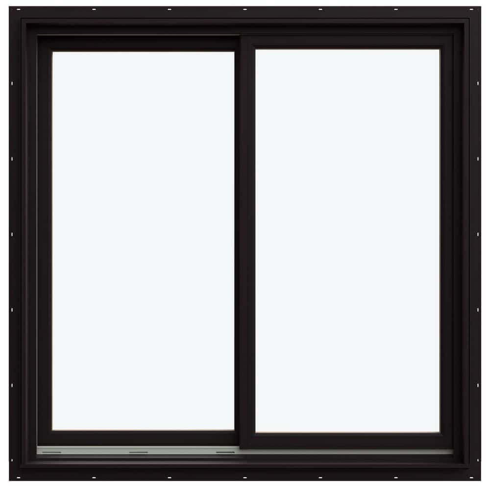 JELD-WEN 47.3125 in. x 47.5625 in. W-5500 Left-Hand Sliding Wood Clad ...