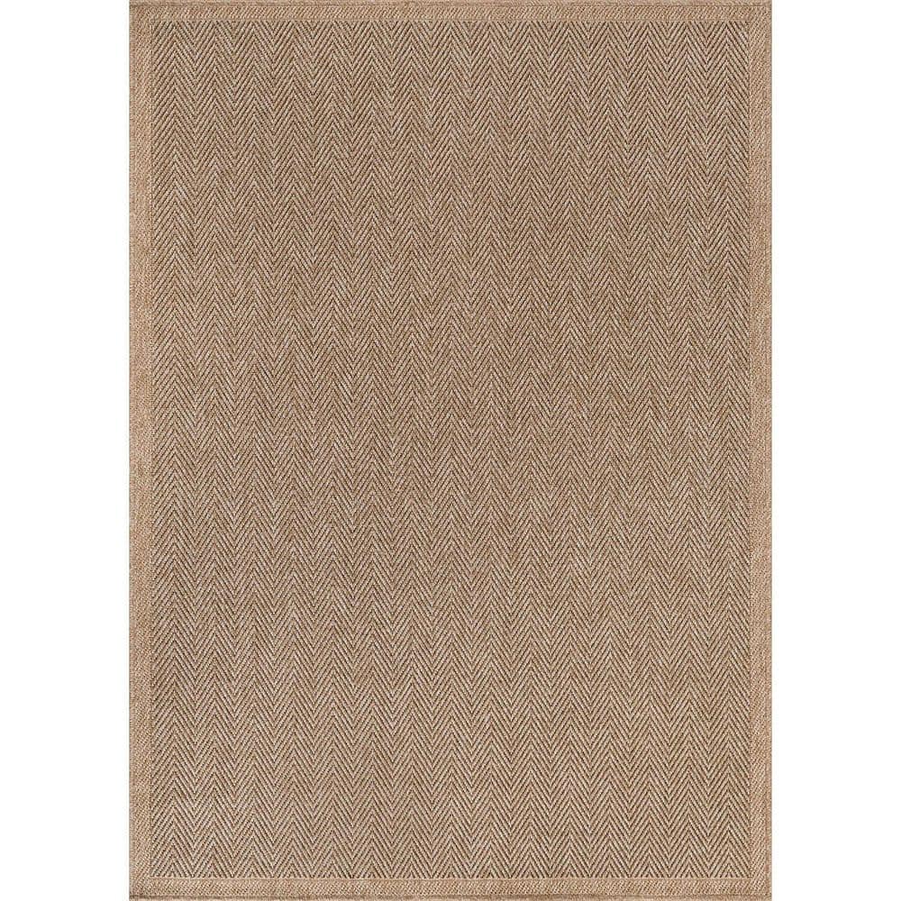 CAMILSON Easy Jute Natural 5 ft. x 7 ft. Stripes Indoor Outdoor Area ...
