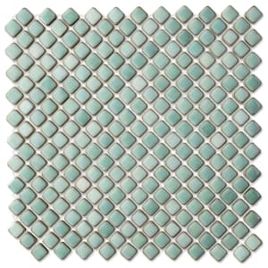 Merola Tile Hudson Tower Mint Green 6 in. x 6 in. Porcelain Mosaic Take ...