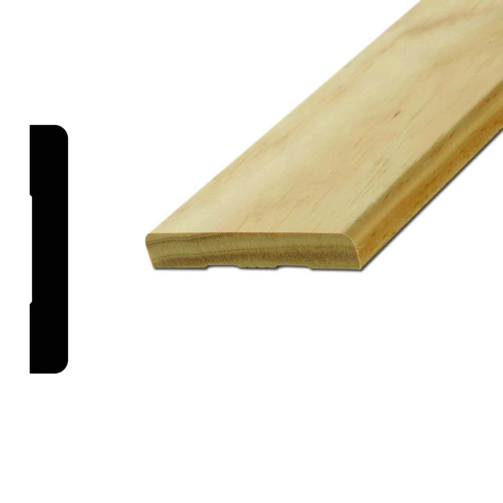 American Wood Moulding WM432 9/16 in. x 3-1/2 in. Pine Round Edge ...
