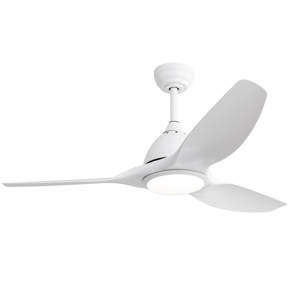 bessten 52 in. Indoor White ABS Ceiling Fan with DC Motor and Remote ...