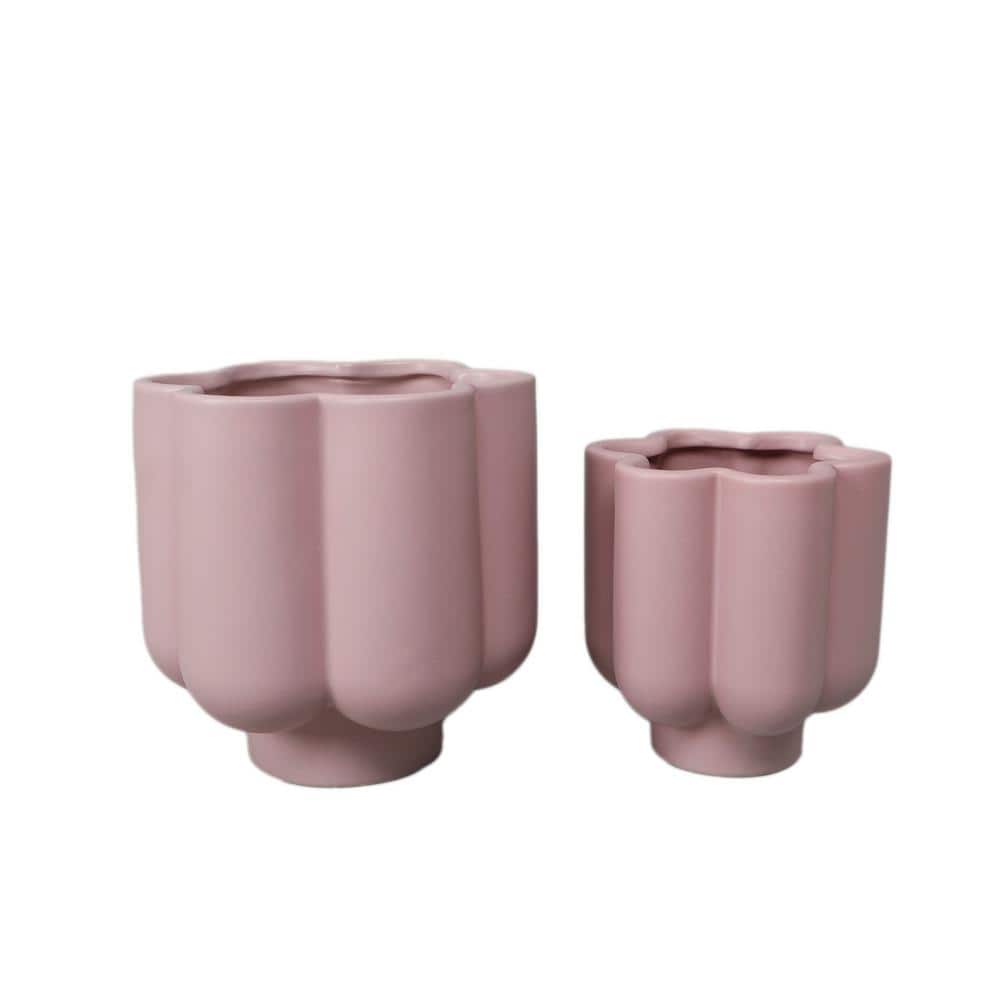 Flora Bunda Set of 2 Flower Planters CT5259E2-MTLAC - The Home Depot