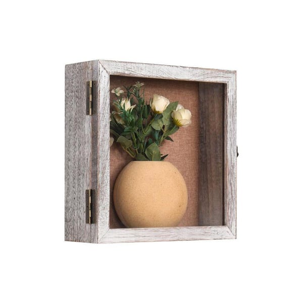 White 12 in. x 12 in. Wood Shadow Box TN0025 - The Home Depot