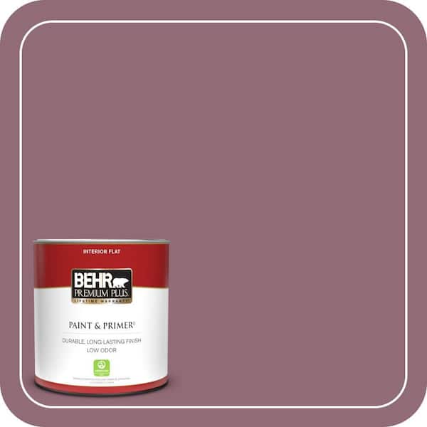 BEHR PREMIUM PLUS 1 qt. #S120-6 Full Glass Flat Low Odor Interior Paint ...