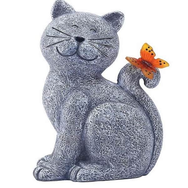 Cubilan Solar Powered Cat Outdoor Garden Statue: Suitable for Yard Art ...