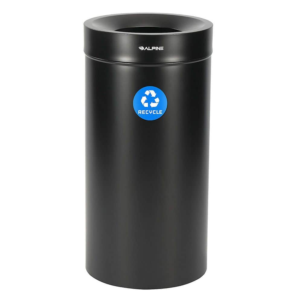 Alpine Industries 27 gal. Black Stainless Steel Recycling Bin ...
