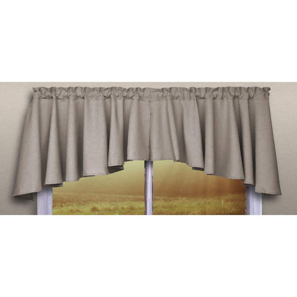 RICARDO Glasgow 62 in. W x 63 in. L Woven Rod Pocket Swags in Grey (2 ...