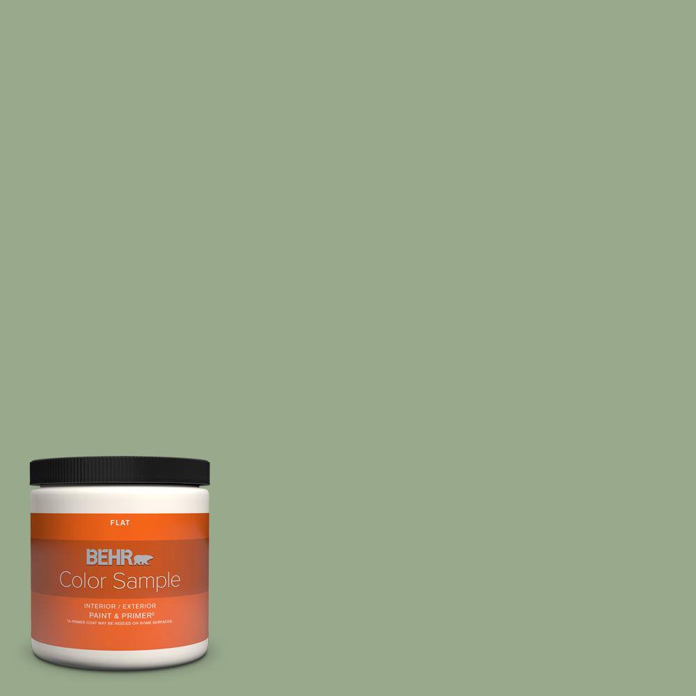 BEHR PREMIUM PLUS 8 oz. #PPU11-05 Pesto Green Flat Interior/Exterior ...