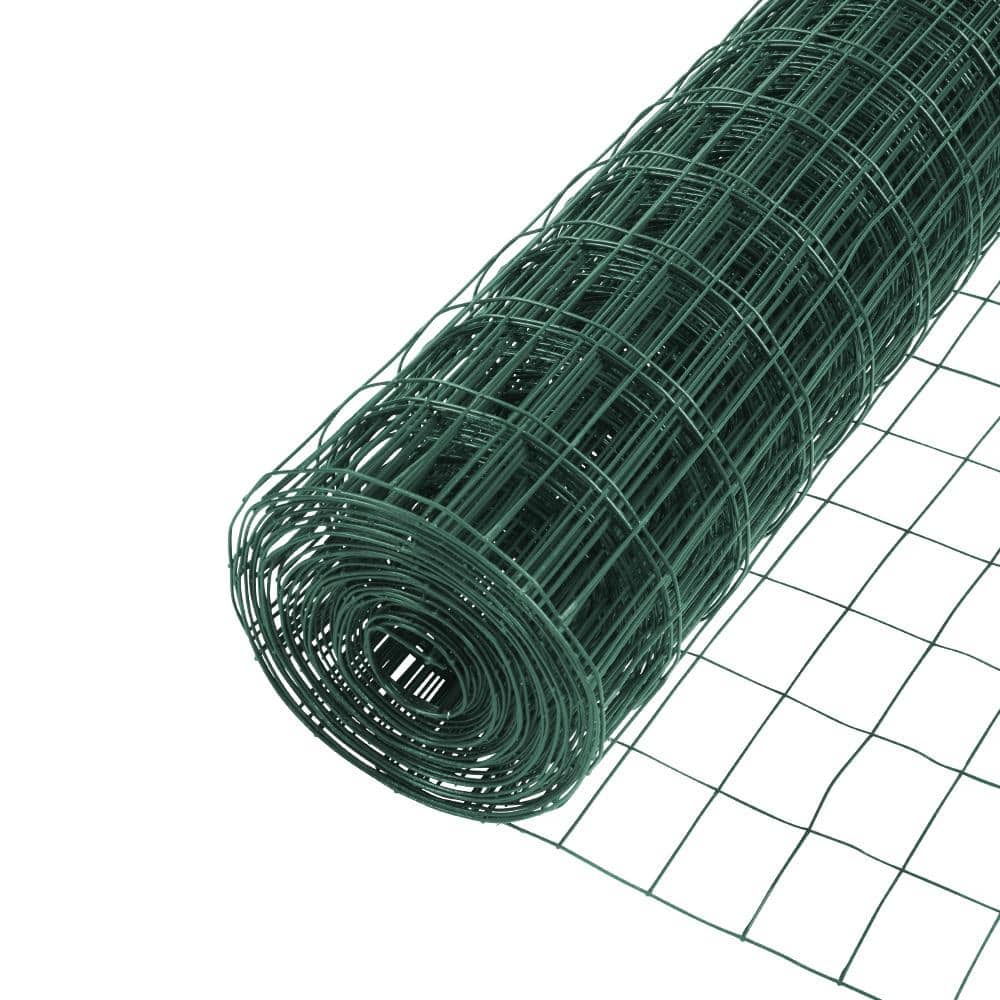 YARDGARD 4 ft. x 50 ft. 14-Gauge Vinyl Green 3 in. x 2 in. Mesh Welded ...