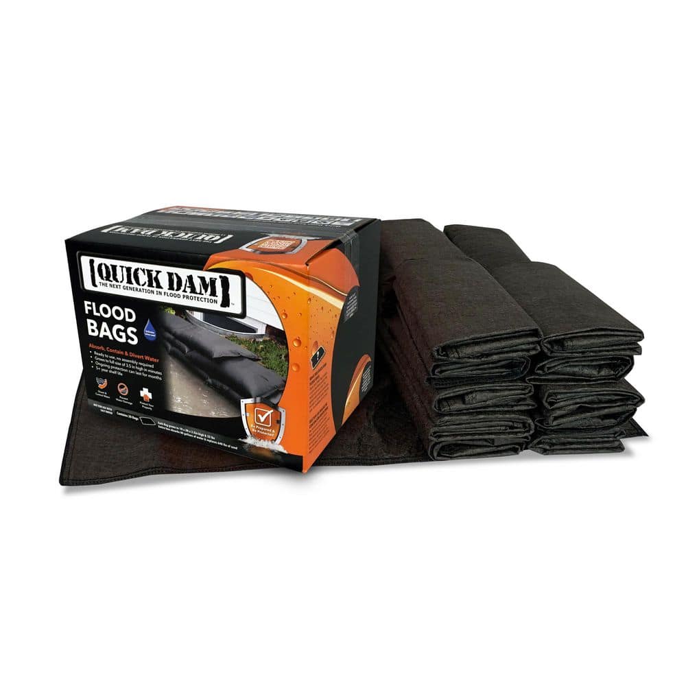 Quick Dam Water Activated 1 ft. x 2 ft. Flood Bags (20-Pack) QD1224-20 ...