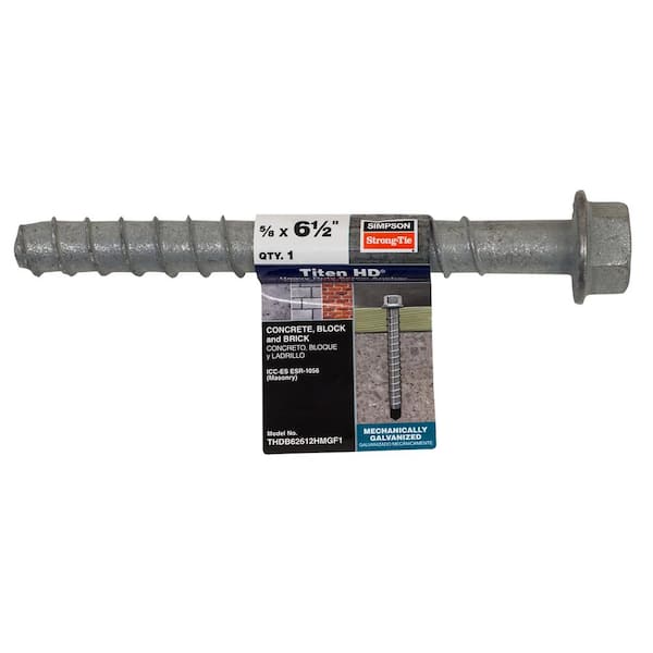 Simpson Strong-Tie Titen HD 5/8 in. x 6-1/2 in. Mechanically Galvanized ...