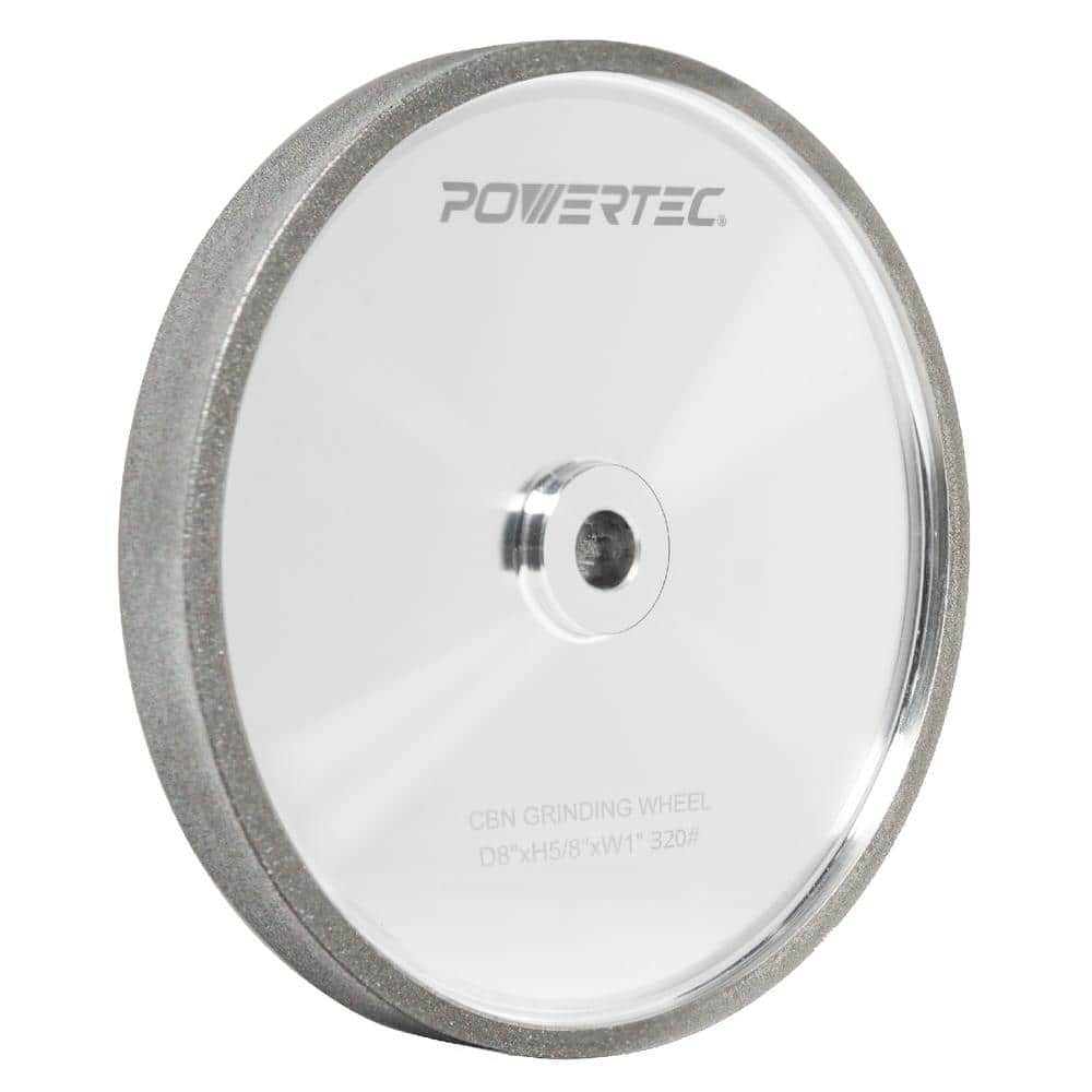 ‎POWERTEC 8 in. x 1 in. W, 5/8 in. Arbor CBN Bench Grinding Wheel, 320 ...
