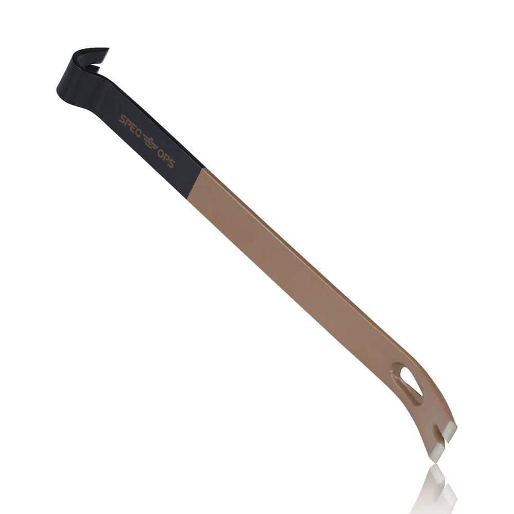 SPEC OPS 21 in. Flat Pry Bar Crowbar, Curved Rocker Head, Teardrop Nail ...
