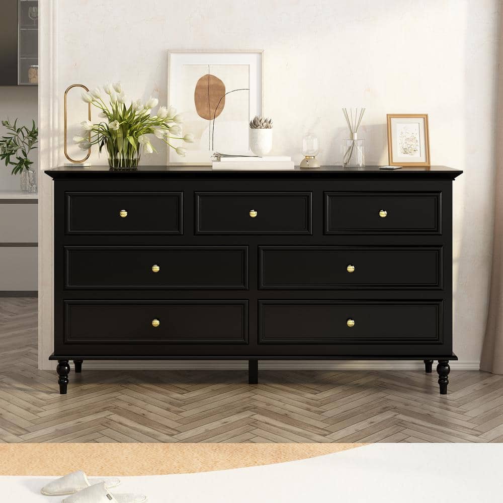 Assembled black chest of drawers store