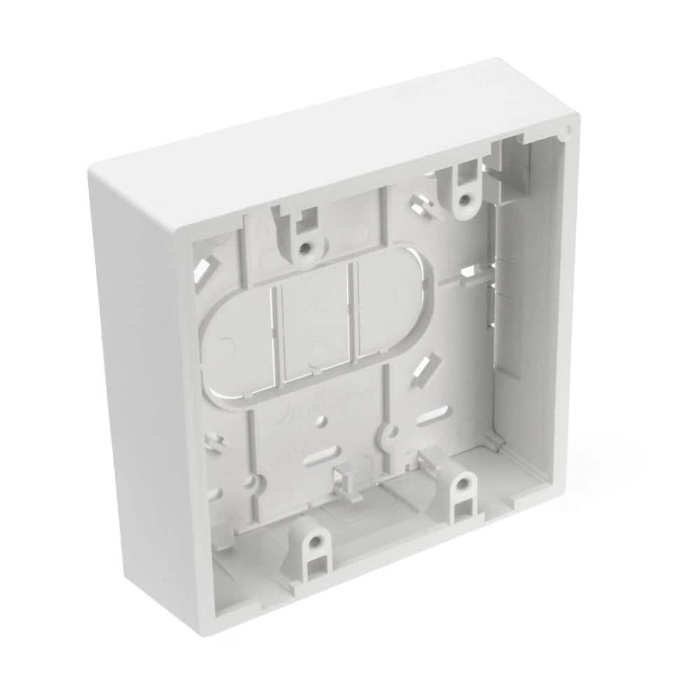 Leviton 2-Gang 1.45 in. Box Depth Surface Mount Back Box, White 42777 ...