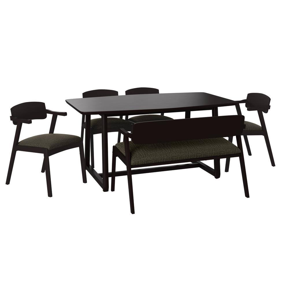 Handy Living Richman 6-piece Mid Century Modern Wood Dining Set with ...