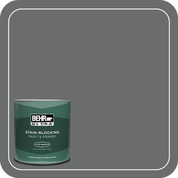 BEHR ULTRA 1 qt. #770F-5 Dark Ash Extra Durable Semi-Gloss Enamel ...