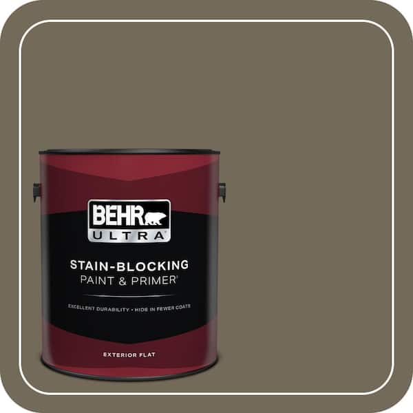 BEHR ULTRA 1 gal. #720D-6 Toasted Walnut Flat Exterior Paint & Primer ...