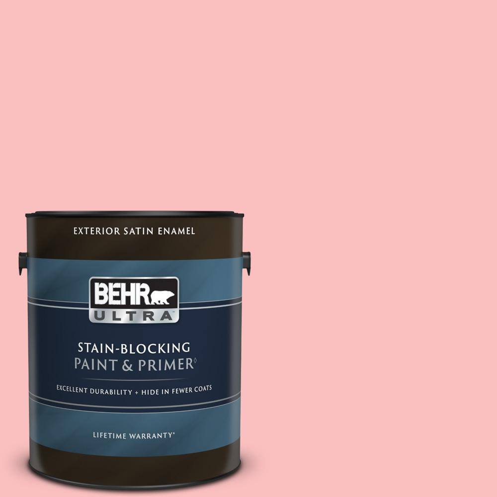 BEHR ULTRA 1 gal. #140A-3 Carnation Bloom Satin Enamel Exterior Paint ...