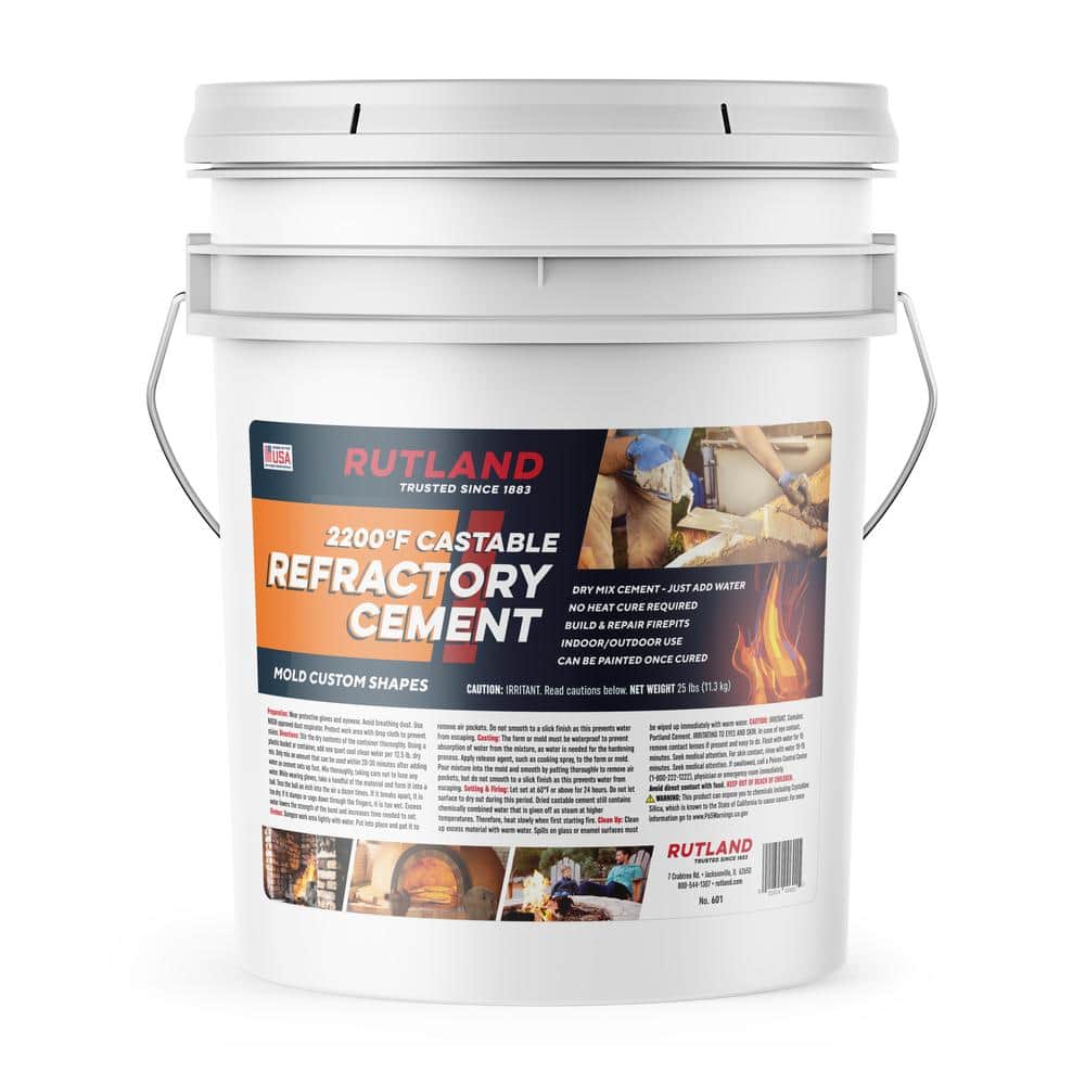 Rutland 25 lbs. Castable Refractory Cement Tub 601 - The Home Depot