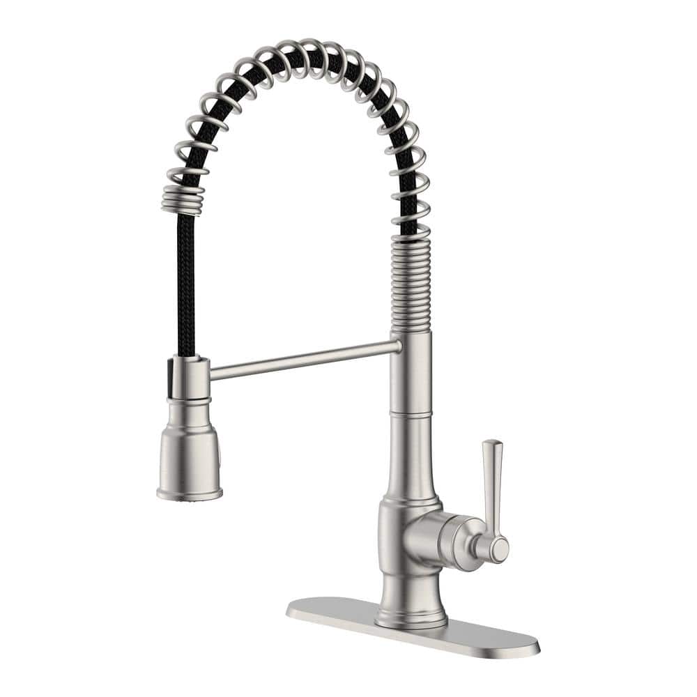 Glacier Bay Hoyt Spring-Neck Single Handle Pull-Down Sprayer Kitchen ...