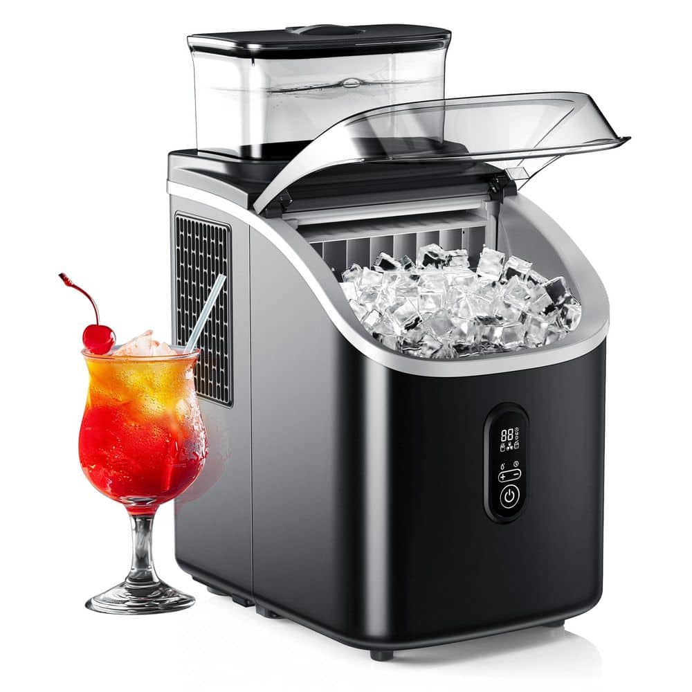 SIMZLIFE 8.7 in. 30 lb. Cube Ice Countertop Portable Ice Maker in Black ...