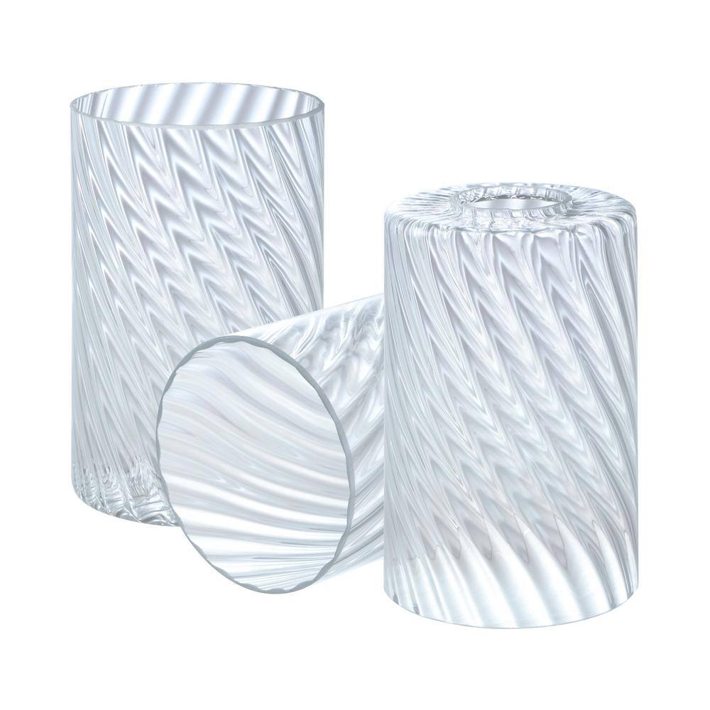 Aspen Creative Corporation 6.5 in. Clear Swirl Glass Cylindrical ...