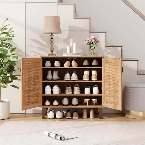 Teak wood shoe rack store