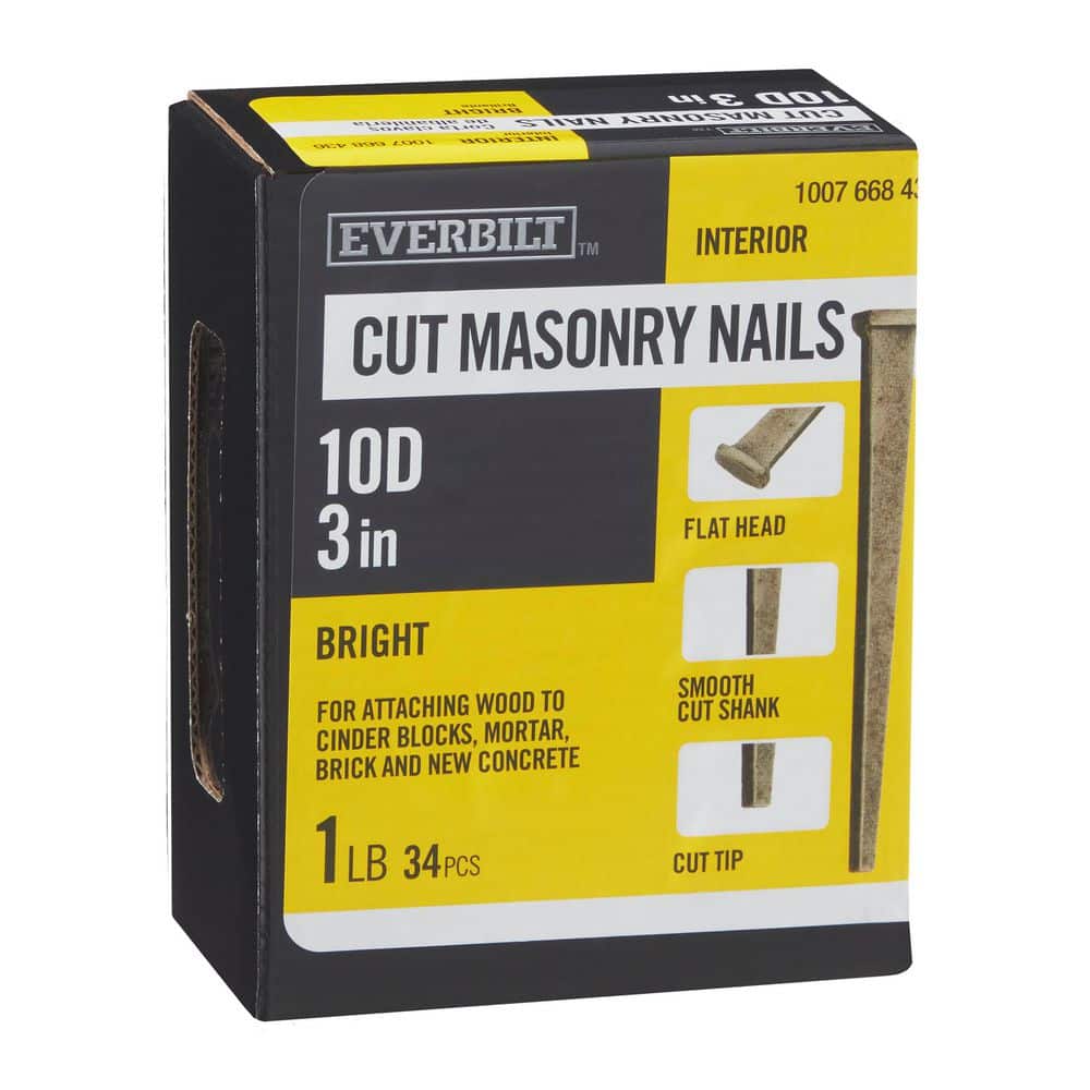 Everbilt 3 in. x 10D Bright Cut Masonry Non-Collated Flooring Nails Cut ...