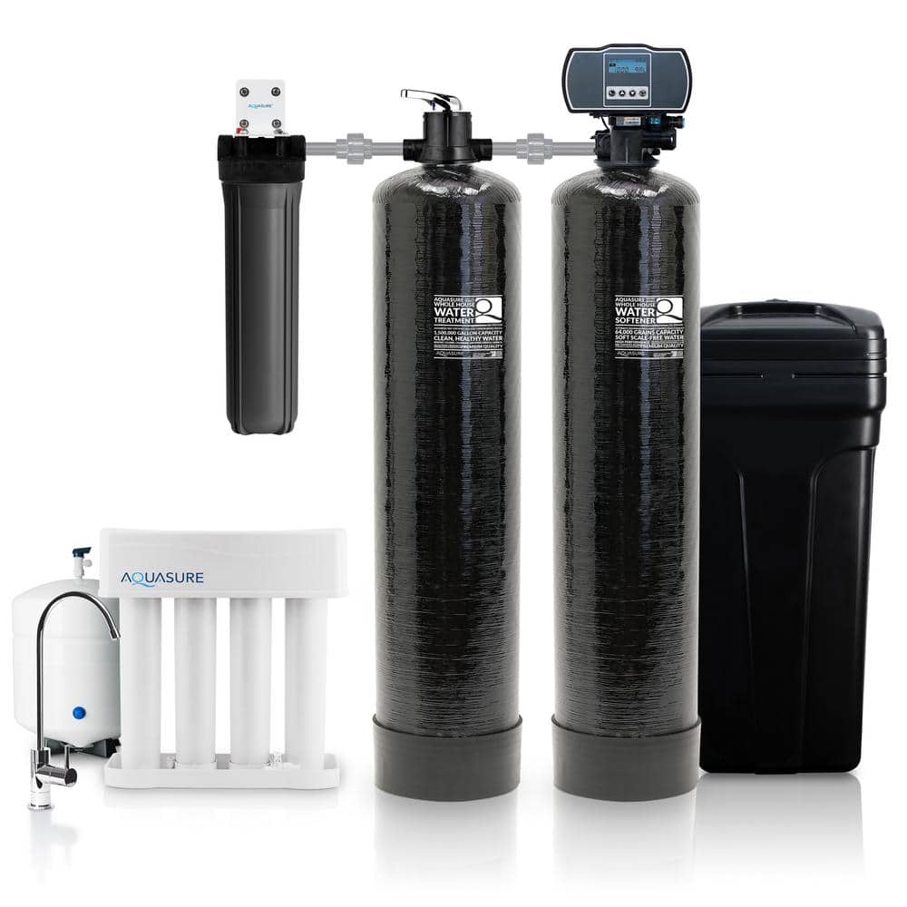 AQUASURE Signature Elite Whole House Water Treatment System with 64,000 ...