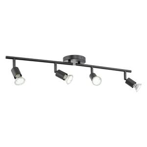 TAIFOND 2.3 ft. 4-Light Matte Black Caged Head Fixed Track Lighting Kit ...